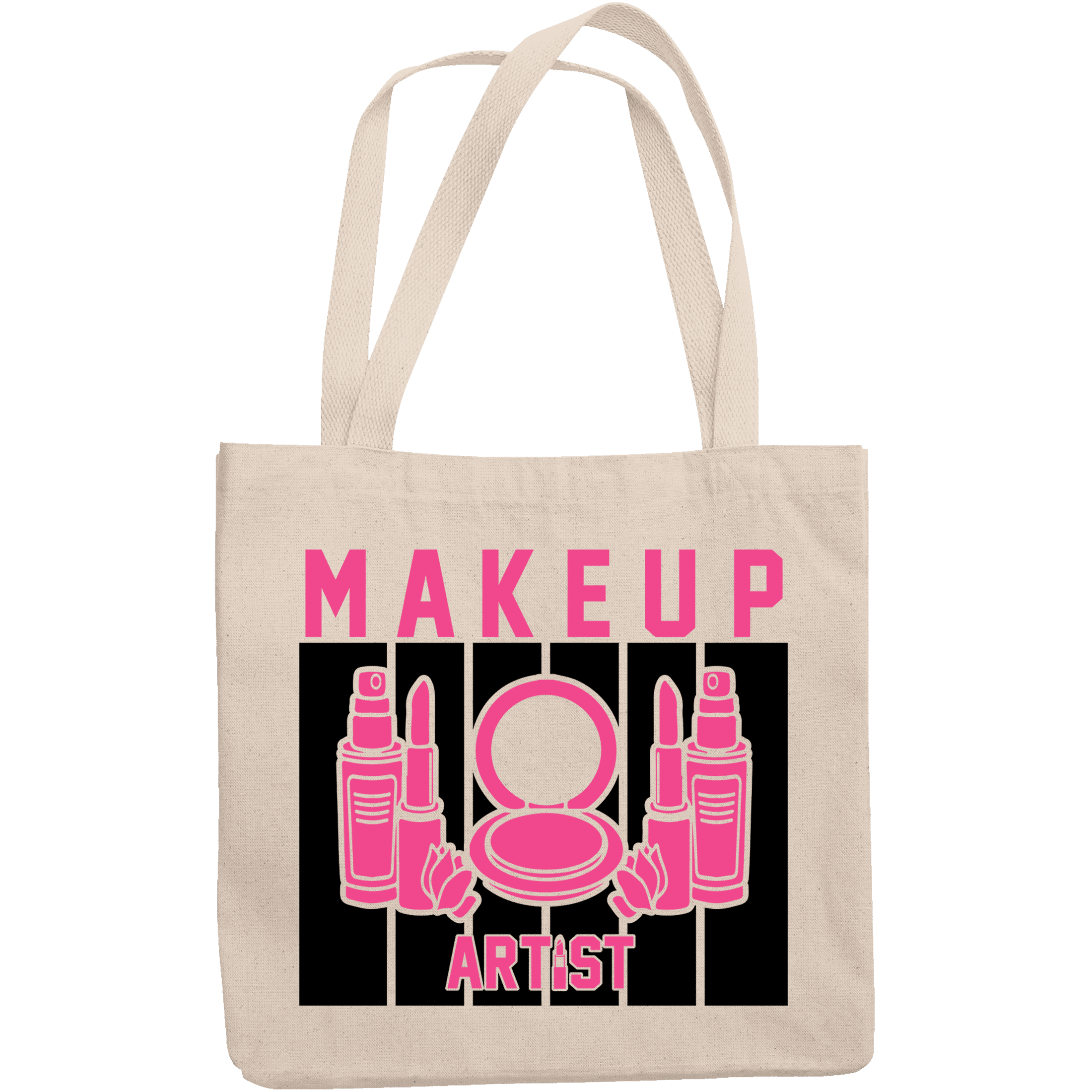 12oz Canvas Tote Bag - Makeup Artist with Compact Powder, Lipsticks ...