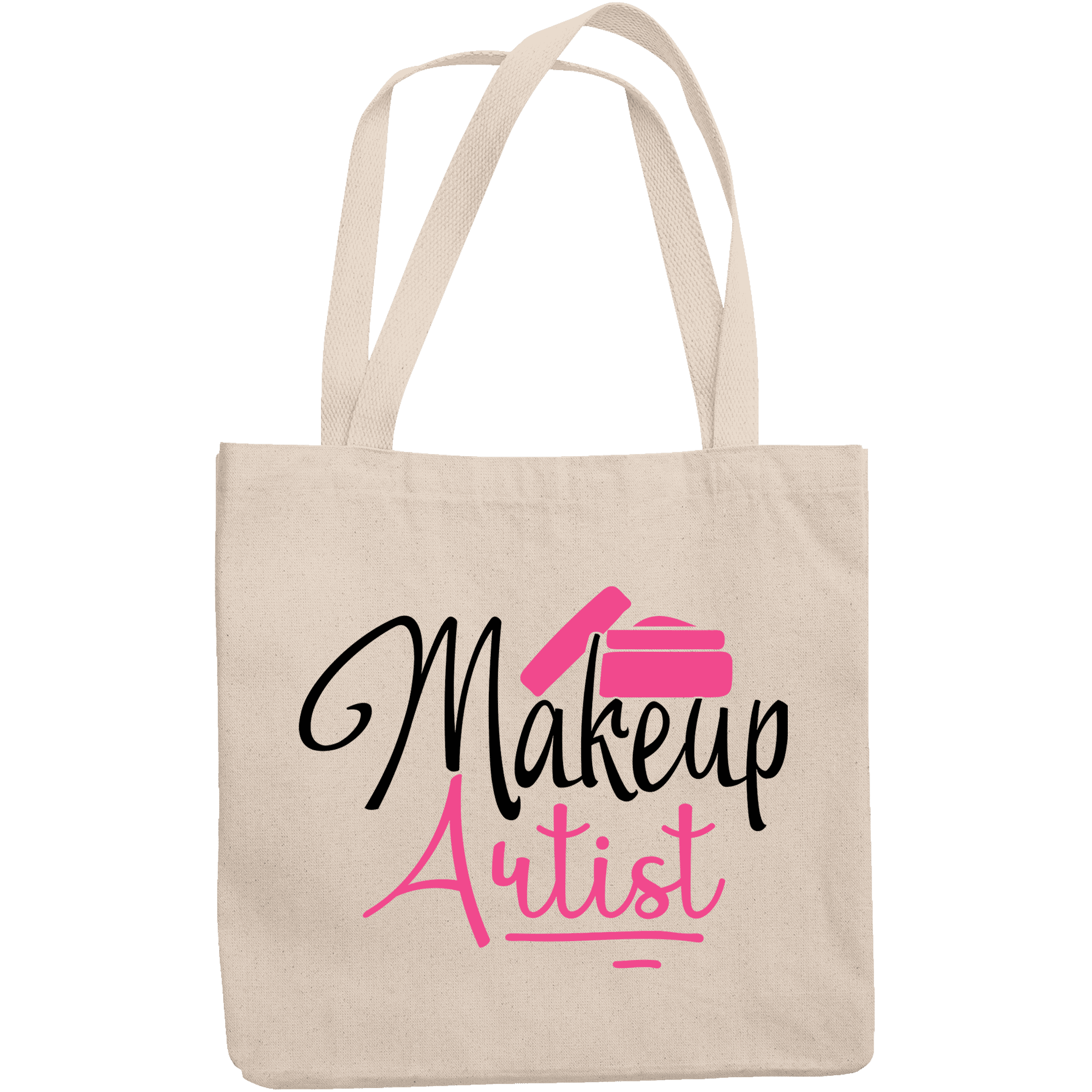 12oz Canvas Tote Bag - Makeup Artist Text Design - Beauty Themed Merch ...