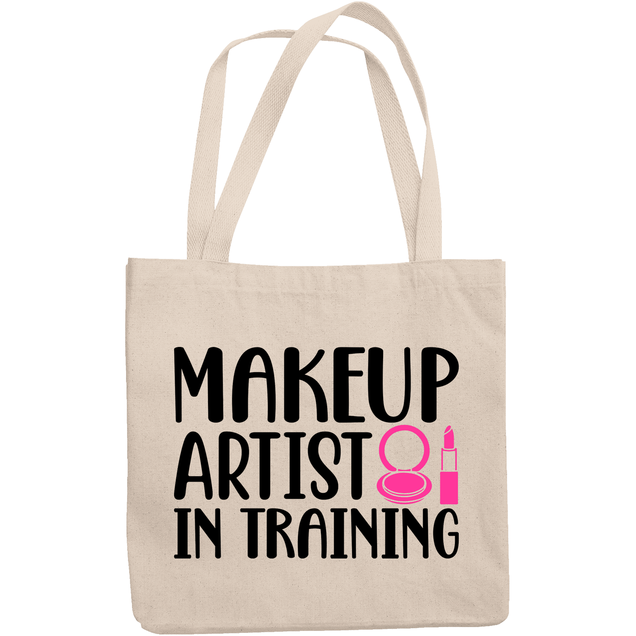12oz Canvas Tote Bag - Makeup Artist in Training with Compact Mirror ...