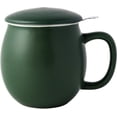 12oz Ceramic Tea Mug with Lid & Tea Strainer, Loose Leaf Tea Cup with ...