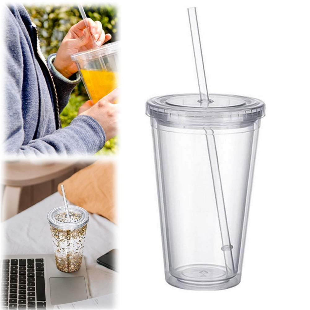 12oz Clear Acrylic Tumbler,Double Walled Insulated Plastic Tumblers ...