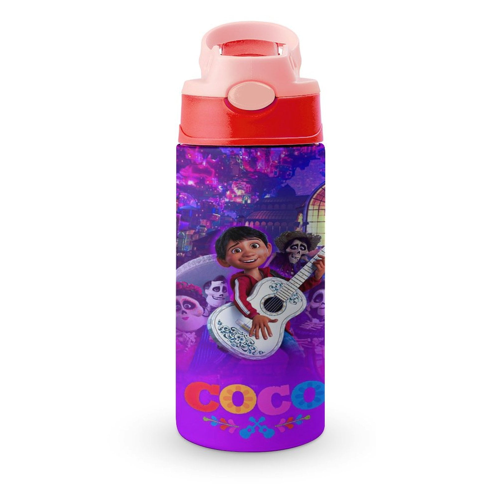 12oz Coc Movie Water Bottle with Straw Lid Insulated Cartoon Stainless ...