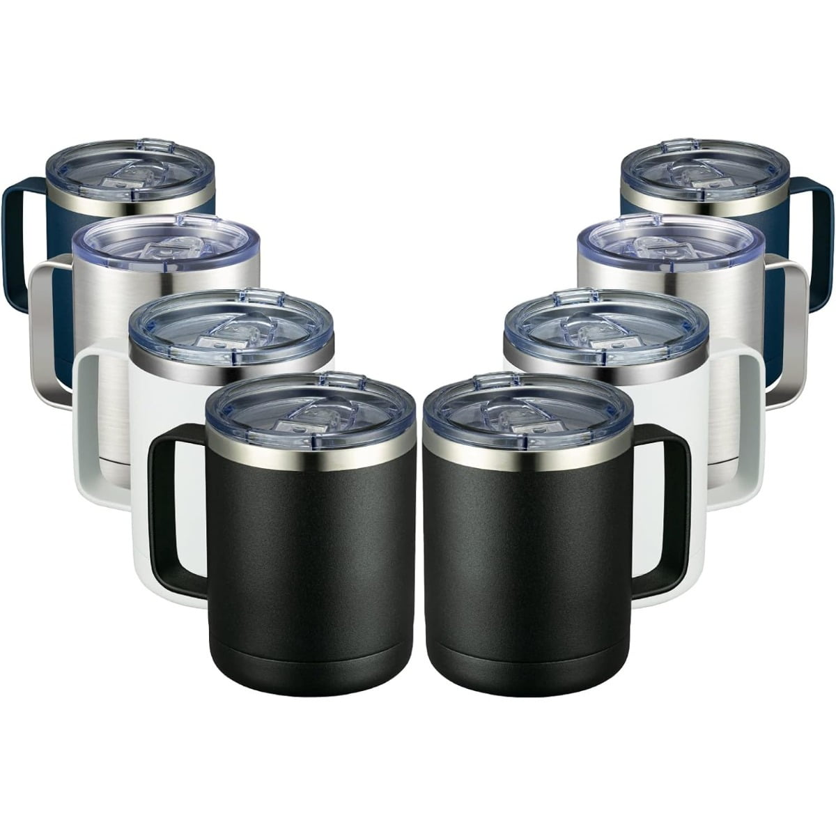 12oz Coffee Mug With Handle 4 Pack Bulk,Stainless Steel Insulated ...