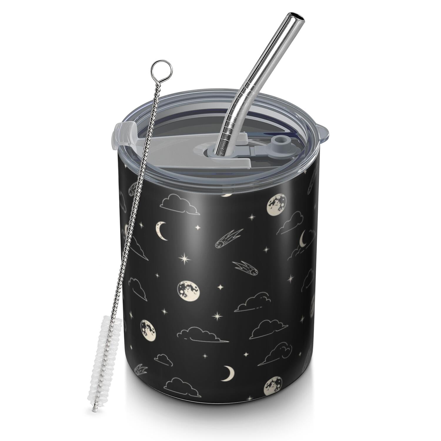 12oz Coffee Tumblers Black Night Sky Pattern Stainless Steel Vacuum ...