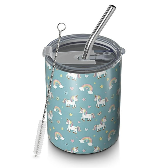 12oz Coffee Tumblers Blue Cartoon Unicorn Rainbow Cloud Star Butterfly ...