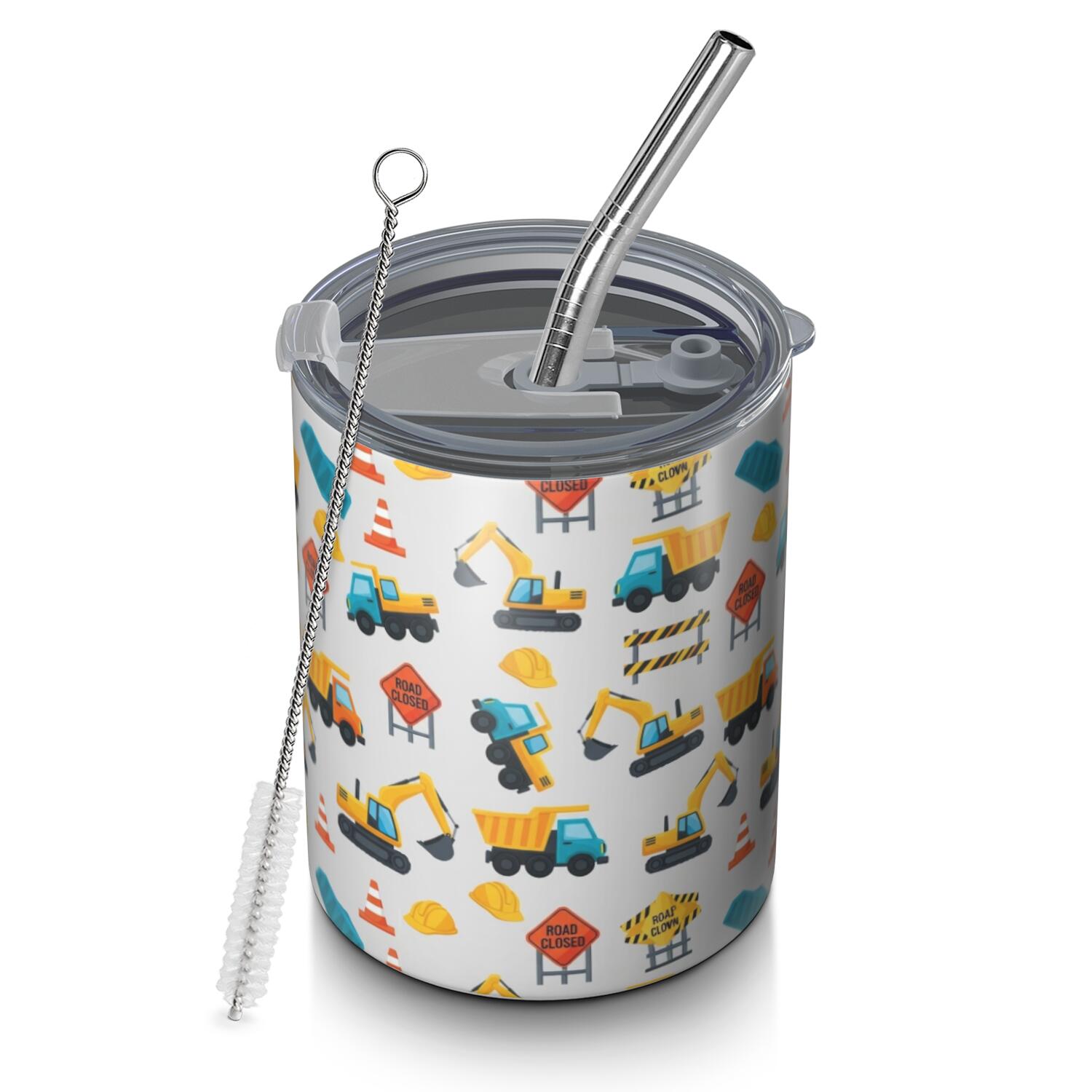 12oz Coffee Tumblers Cartoon Construction Vehicles Road Signs Stainless ...
