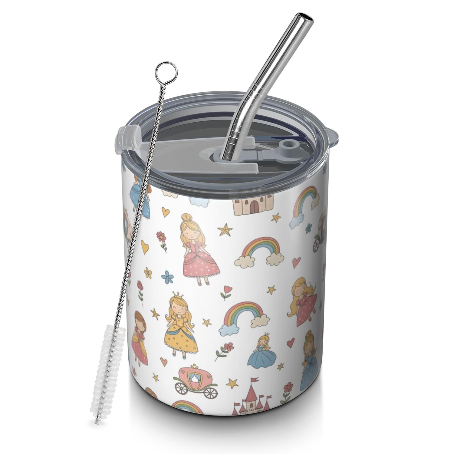 12oz Coffee Tumblers White Princess Castle Pattern Stainless Steel ...