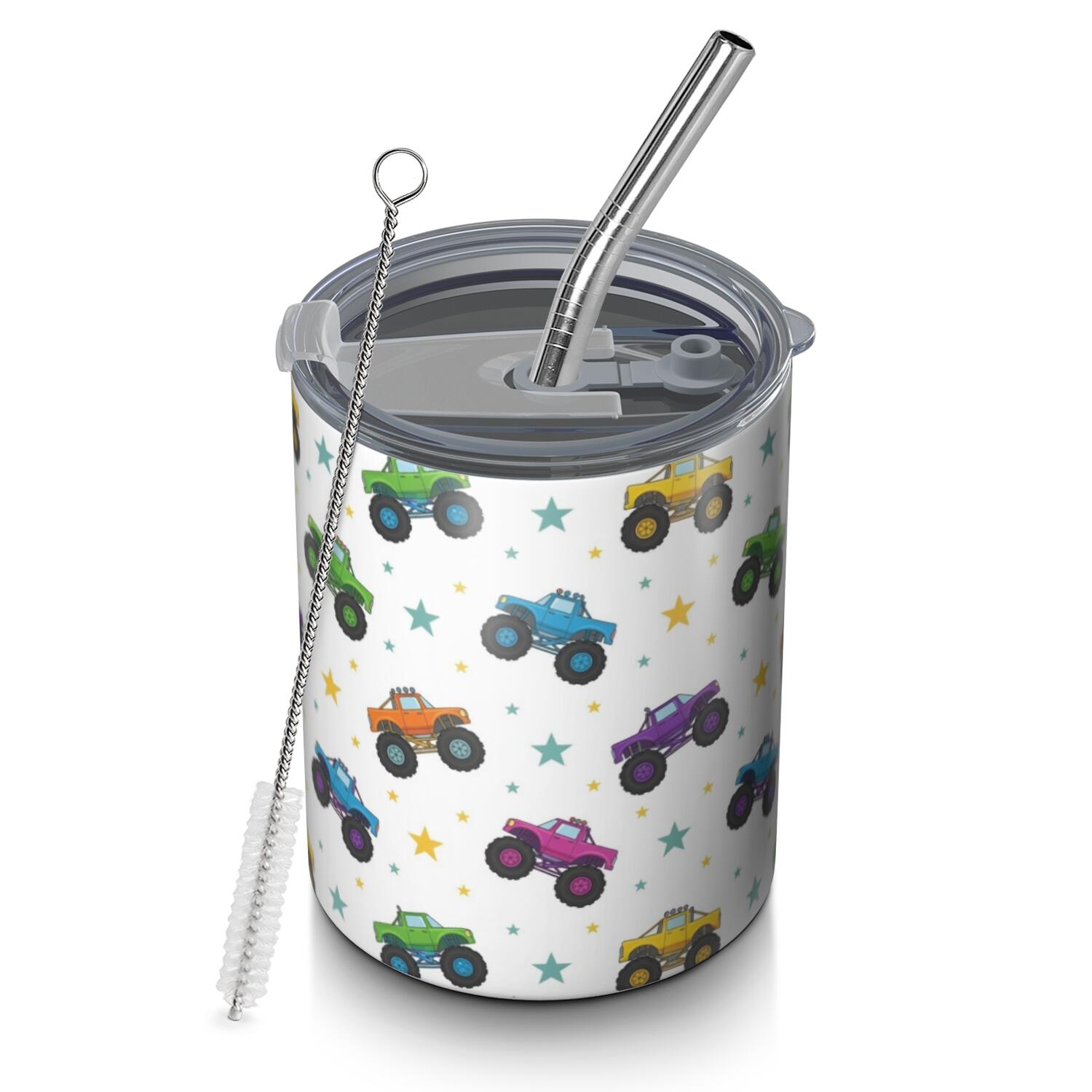 12oz Coffee Tumblers White Star Monster Cartoon Trucks Pattern ...
