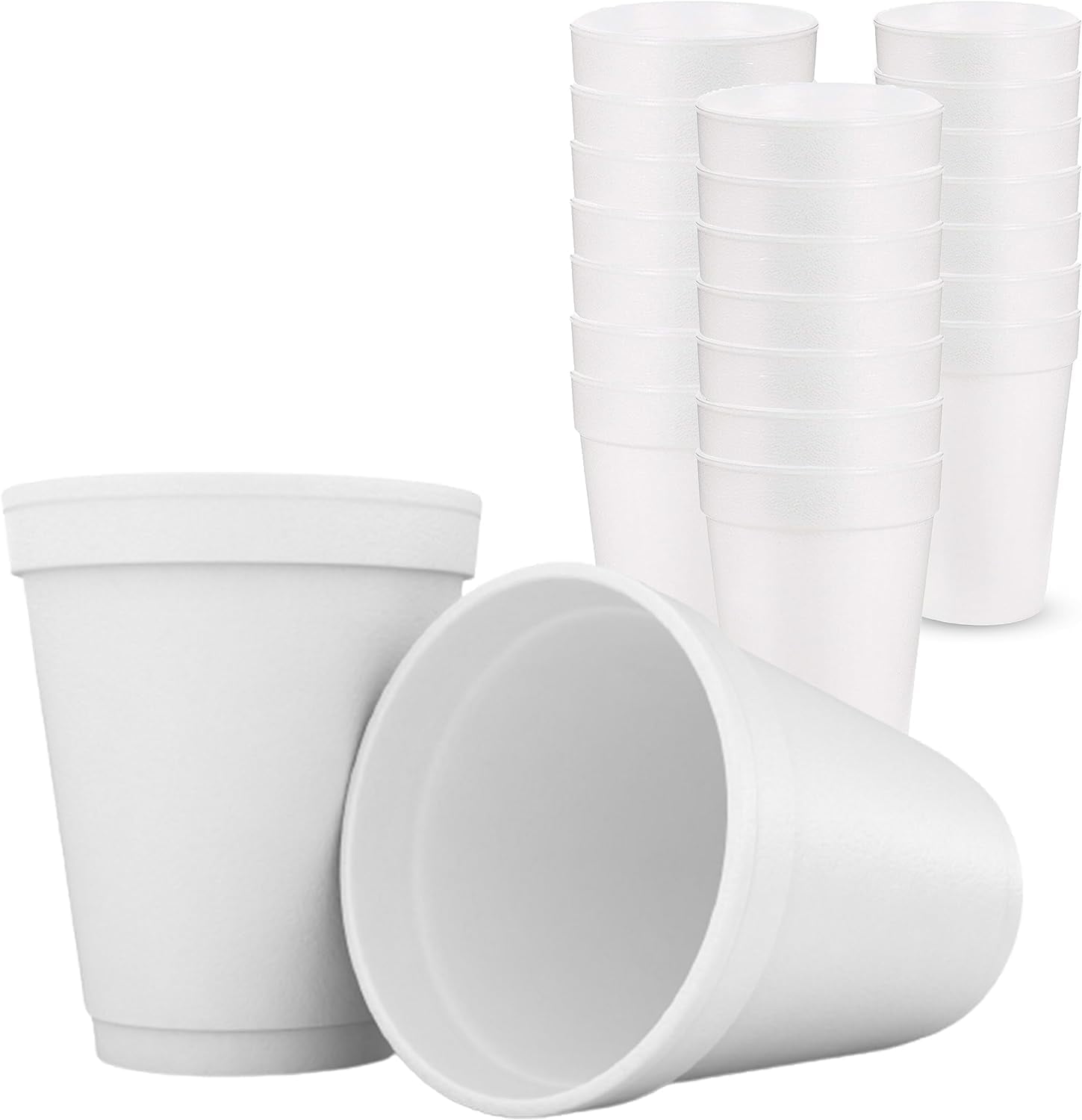 12oz Disposable White Foam Cups - Pack of 100ct - Walmart.com