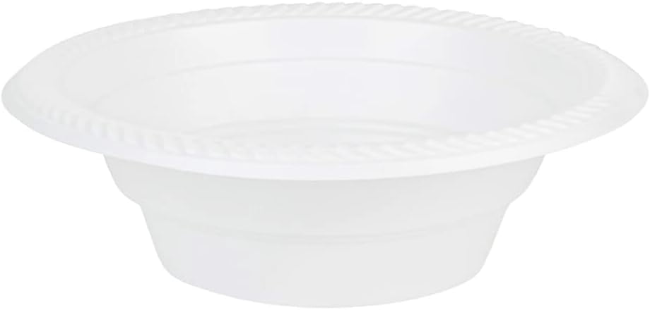 12oz Disposable White Plastic Bowls - Plastic Soup Bowls, Dip Bowls ...