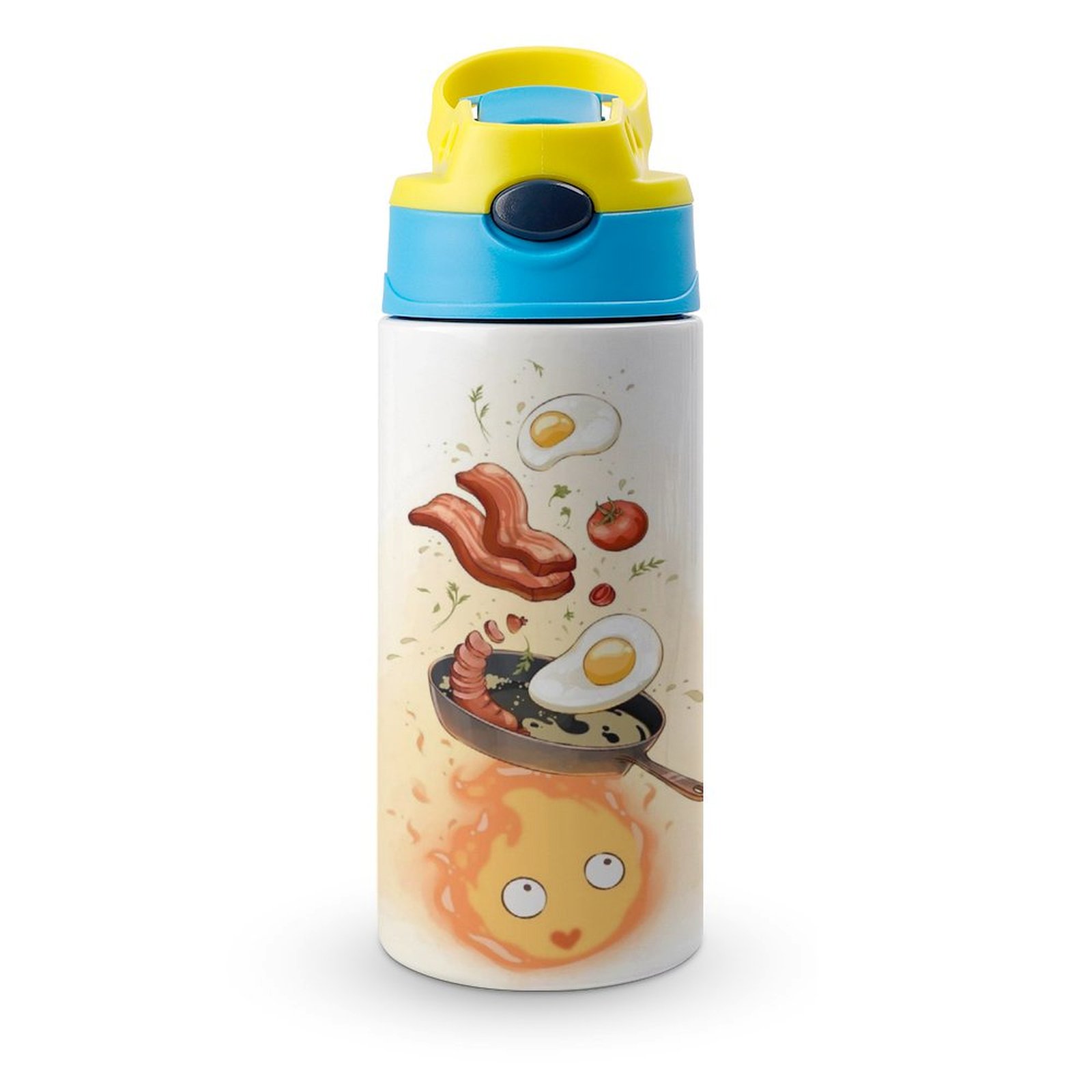 12oz Howls Moving Castl Fire Water Bottle with Straw Lid Insulated ...