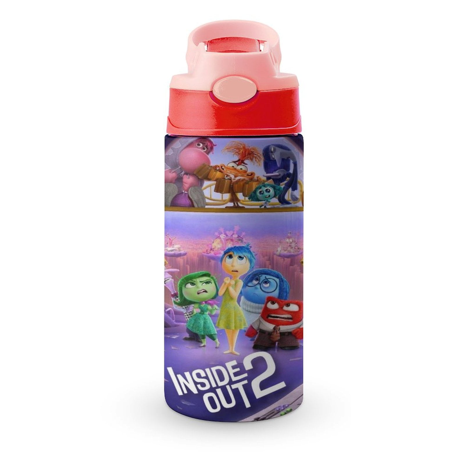 12oz Inside O-u Water Bottle with Straw Lid Insulated Cartoon Stainless ...
