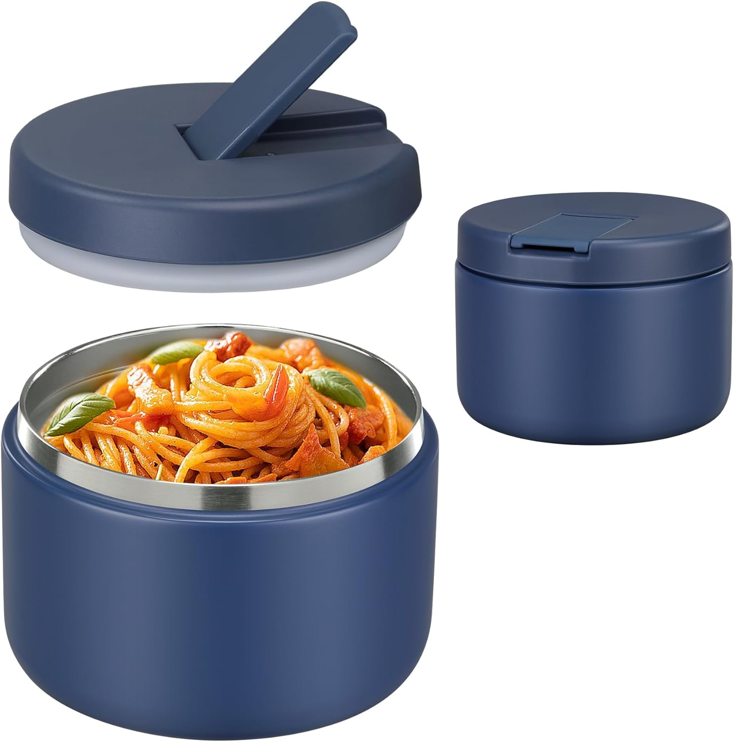12oz Insulated Vacuum Food Jar with Buckle Lid Wide Mouth Soup Thermo ...