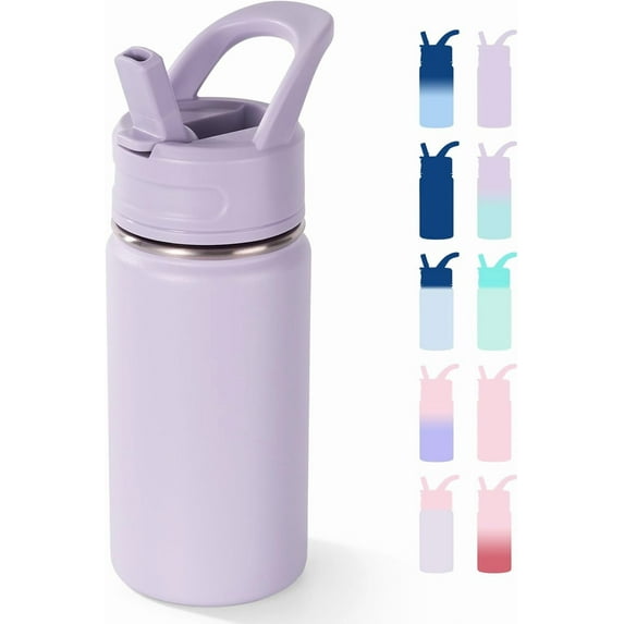 12oz Kids Water Bottle for School, Toddler Bottles with Straws ...
