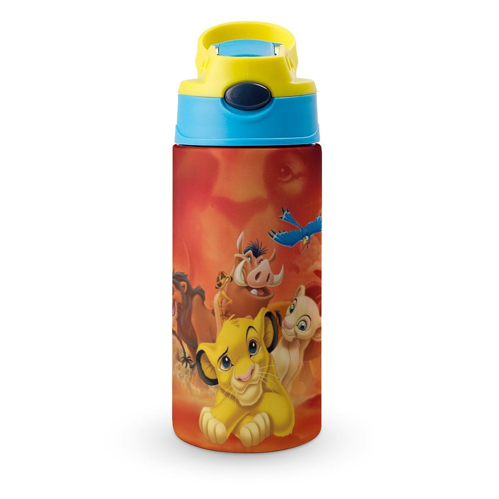 12oz Lion Kin Water Bottle with Straw Lid Insulated Cartoon Stainless ...