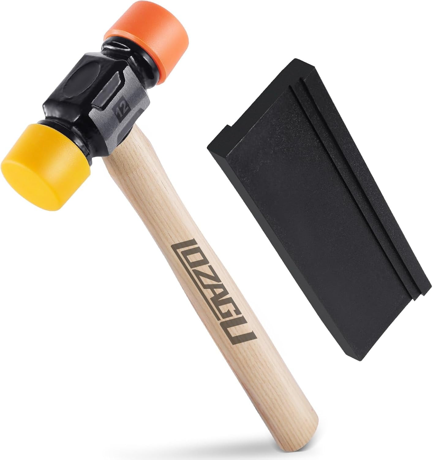 12oz Mallet Hammer with Tapping Block, Double-Face Nylon & Plastic ...