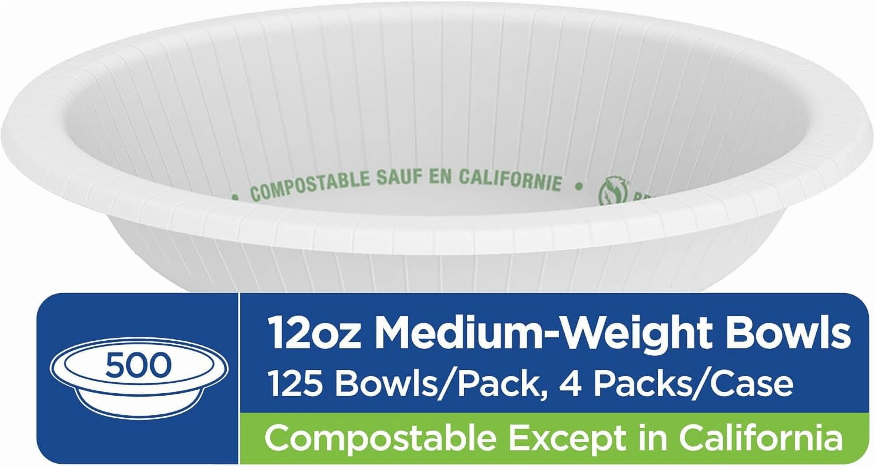 12oz Medium-Weight Paper Bowls, White, 500 Bowls Per Case - Walmart.com