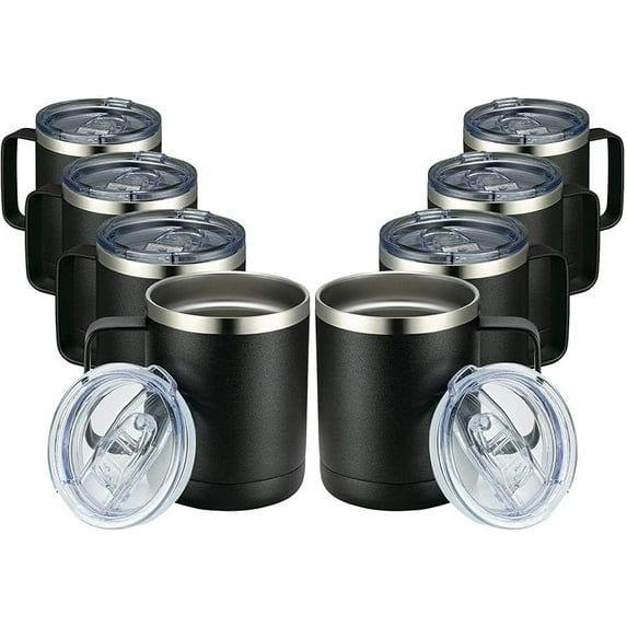 12oz Mix Color Mug With Handle 8 Pack Bulk,Stainless Steel Insulated ...