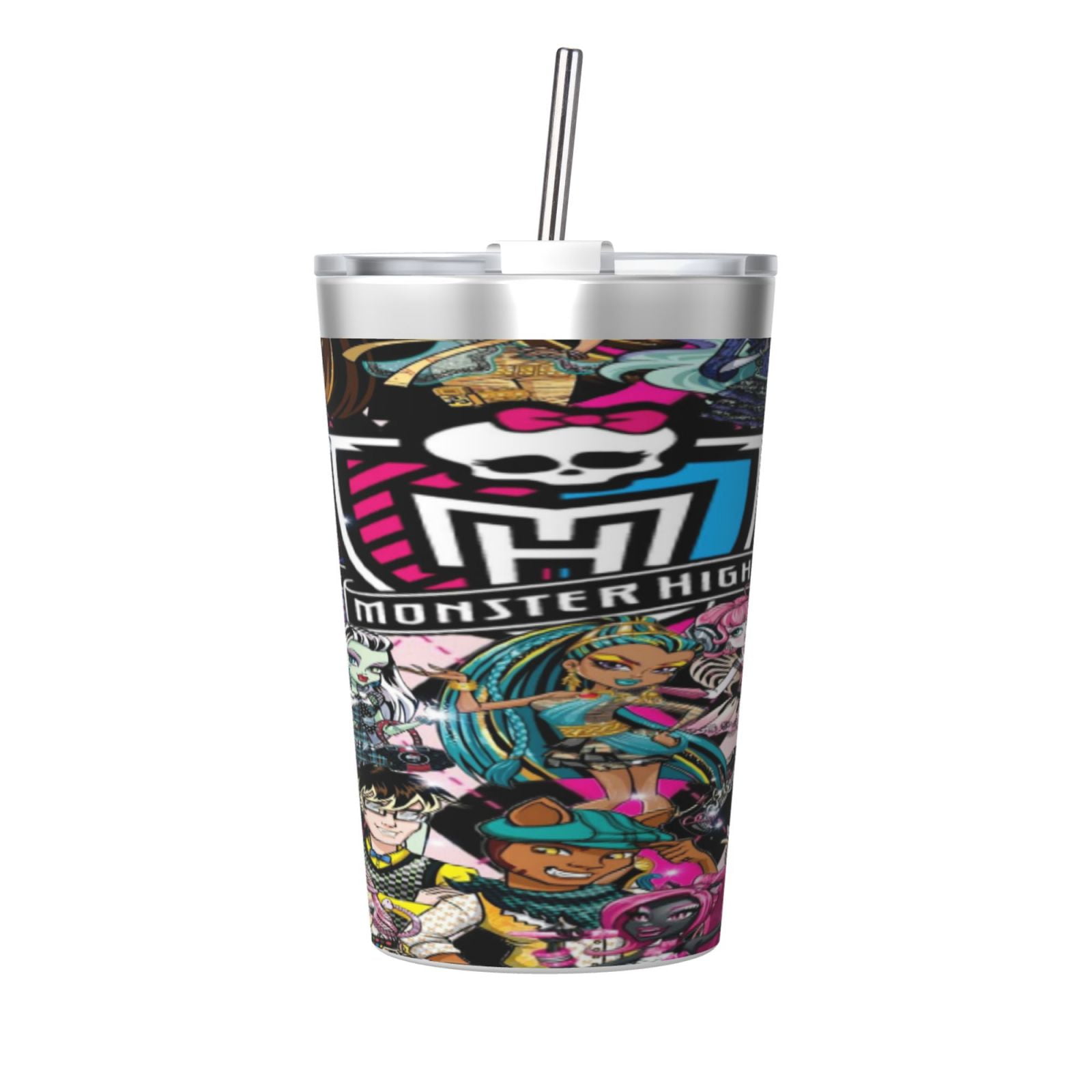 12oz Mon-Ster High Insulated Stainless Steel Tumbler with Lid Straw for ...