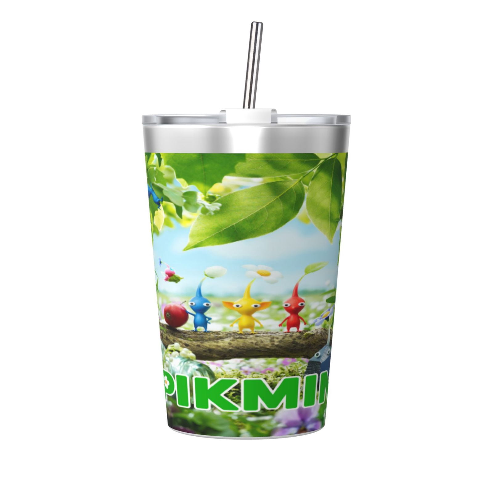 12oz Pikmin Stainless Steel Insulated Tumbler Cups with Conical Straw ...