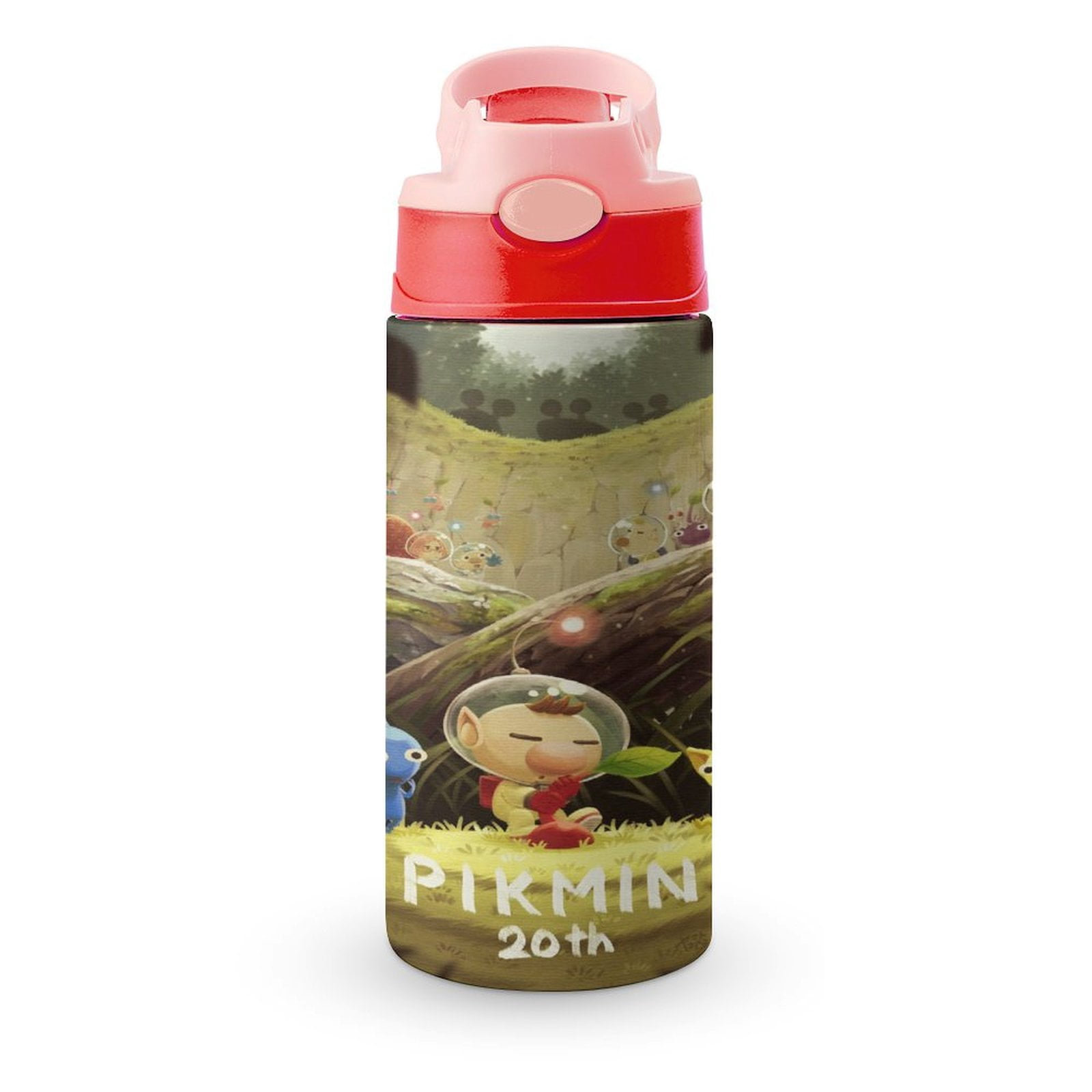 12oz Pikmin Water Bottle with Straw Lid Insulated Cartoon Stainless ...