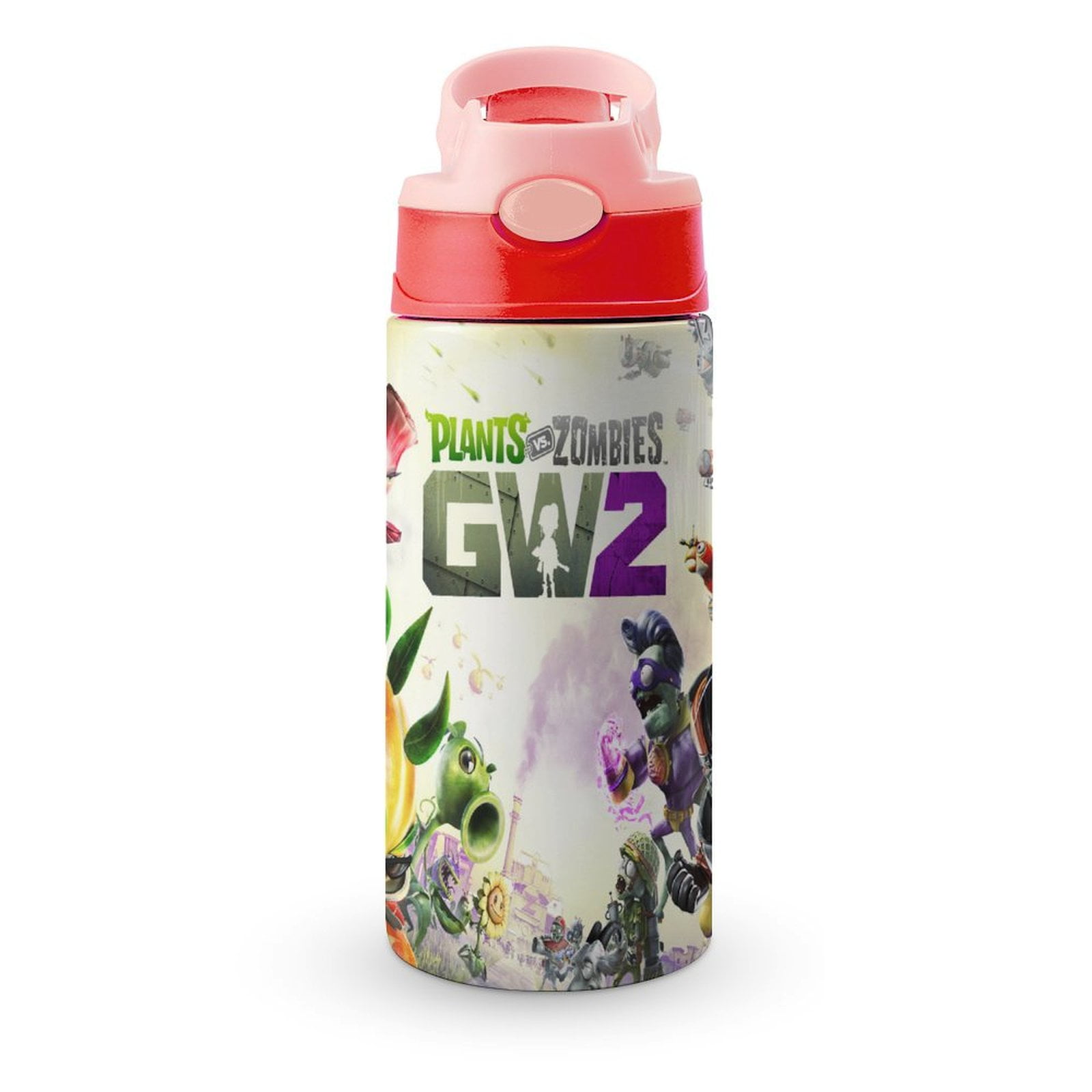 12oz Plants Vs Zombies Water Bottle with Straw Lid Insulated Cartoon ...
