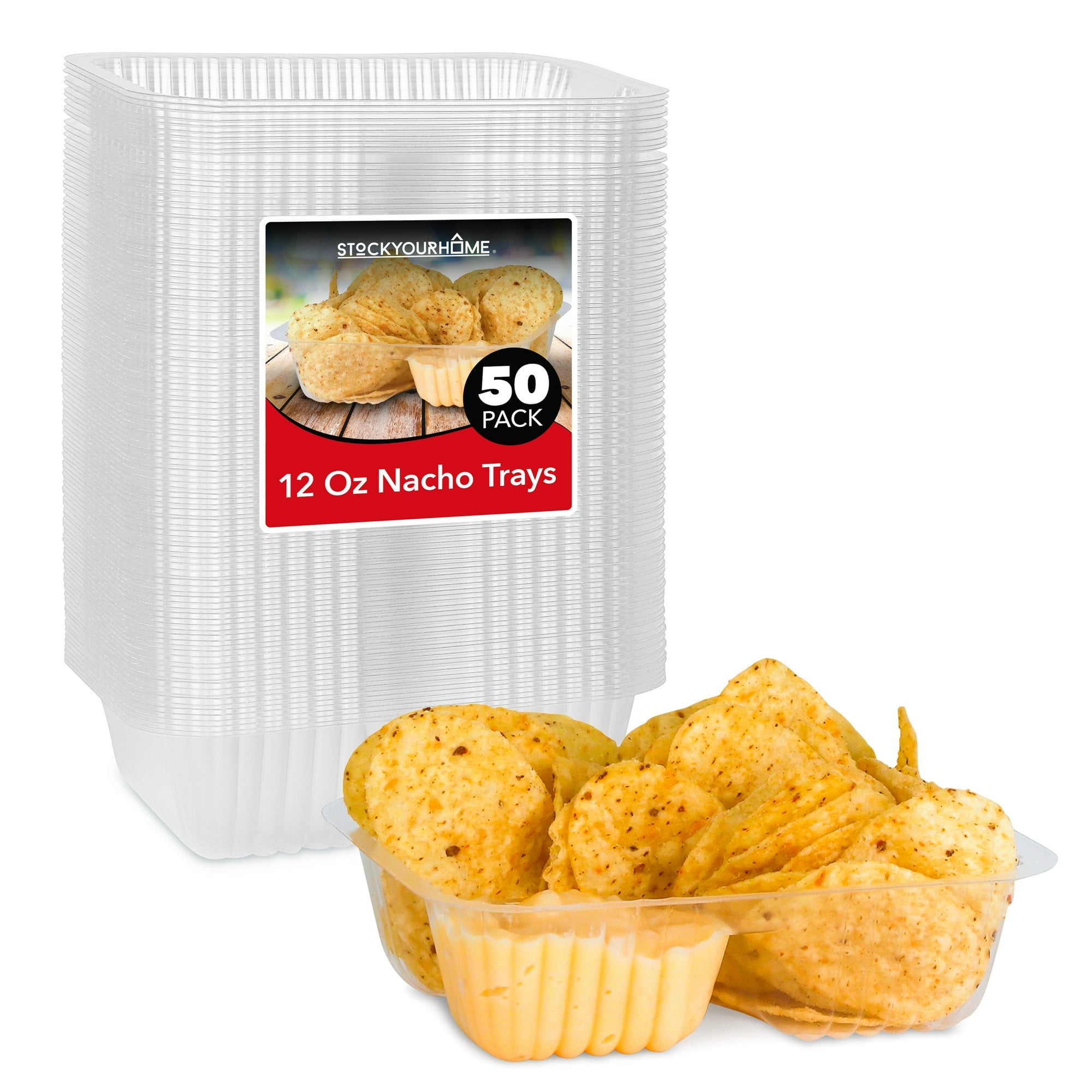 Walmart 12oz Plastic Nacho Trays (50 Pack) - Disposable Food Containers ...