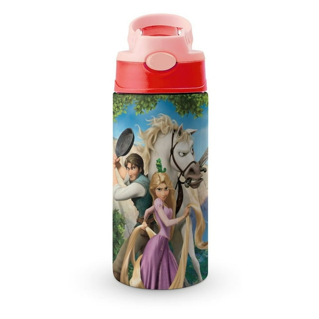 12oz Rapunzel Water Bottle with Straw Lid Insulated Cartoon Stainless Steel Reusable Tumbler for ...