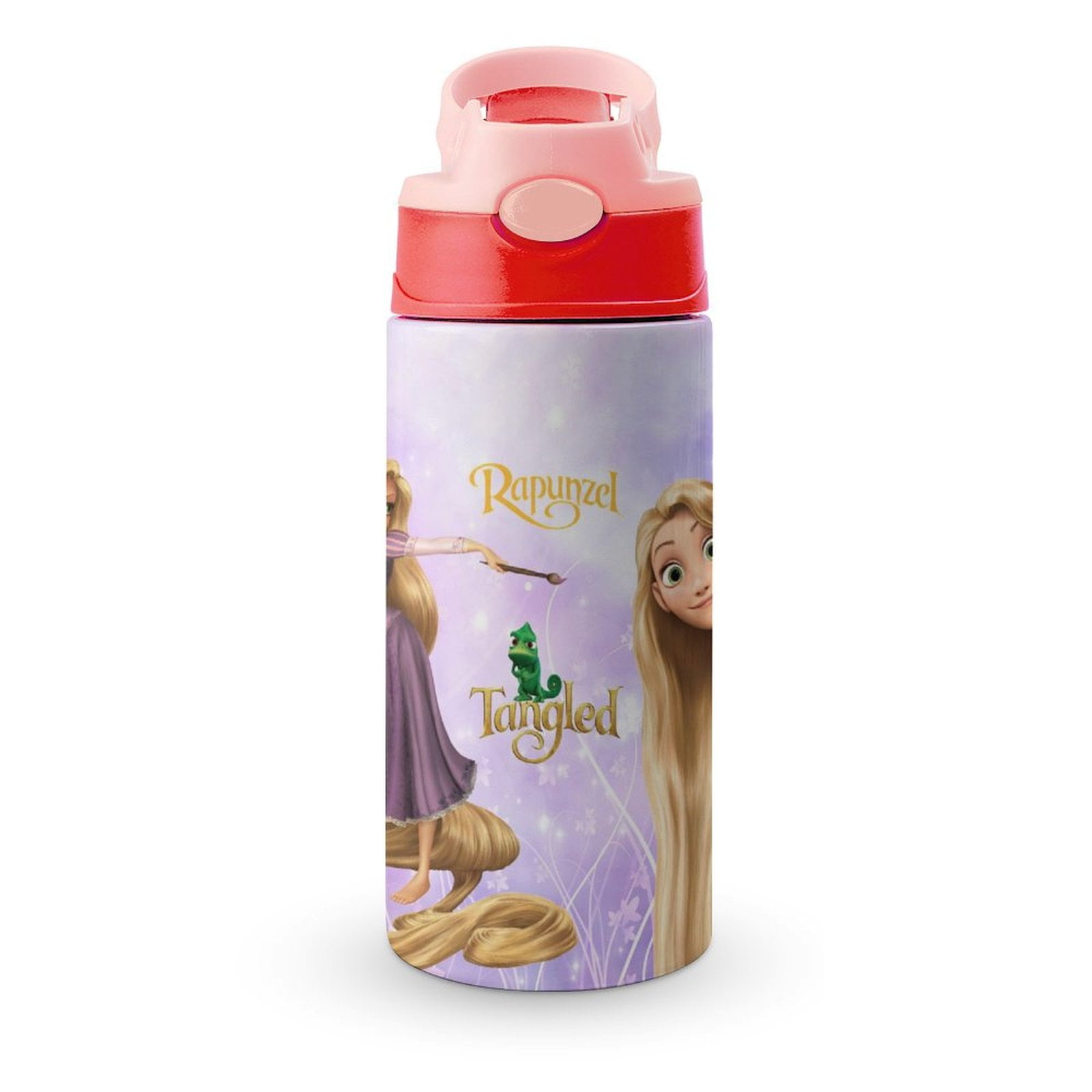 12oz Rapunz-e Water Bottle with Straw Lid Insulated Cartoon Stainless ...