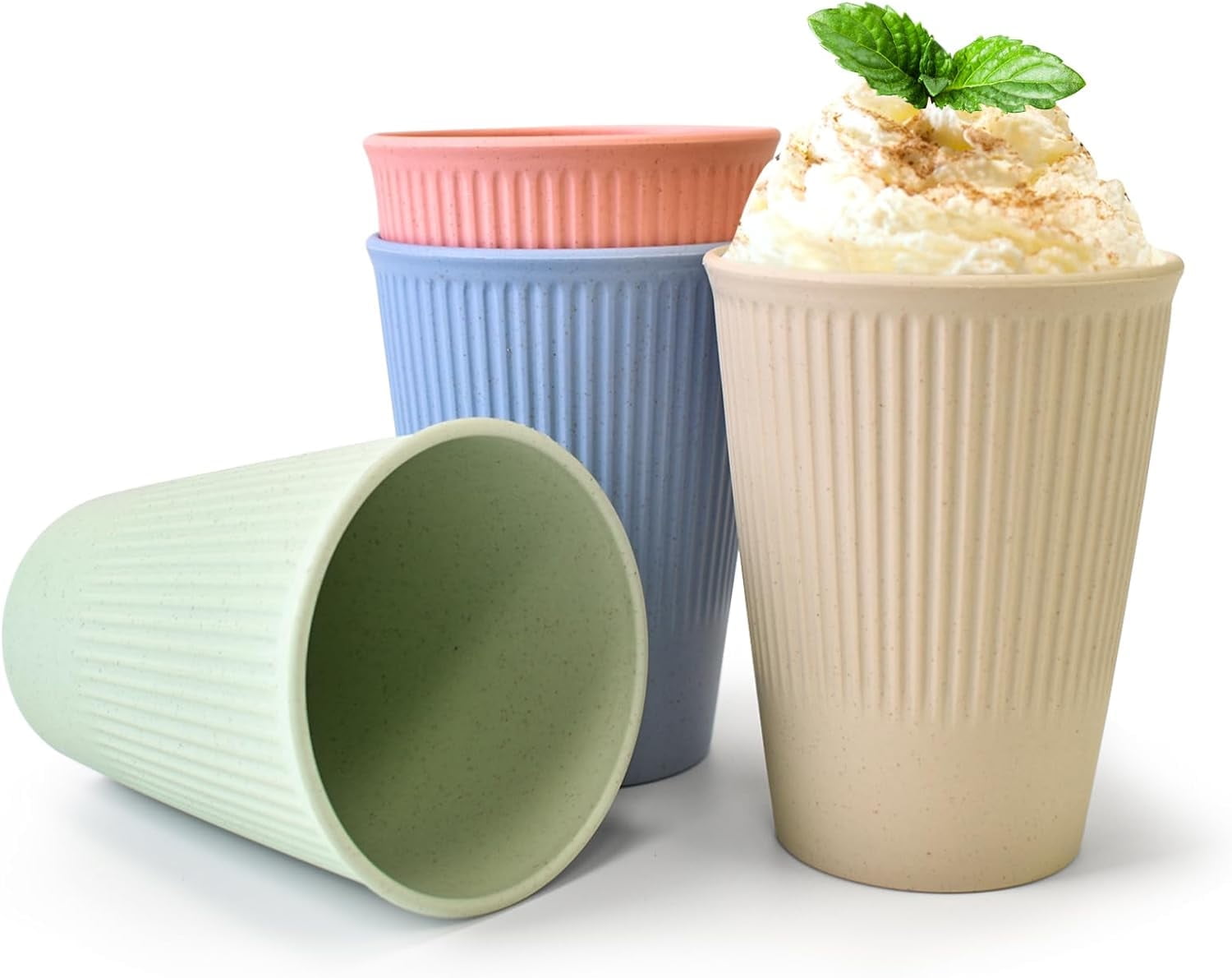 12oz Reusable Plastic Drinking Tumbler Cups, Cup Sets for Kitchen ...