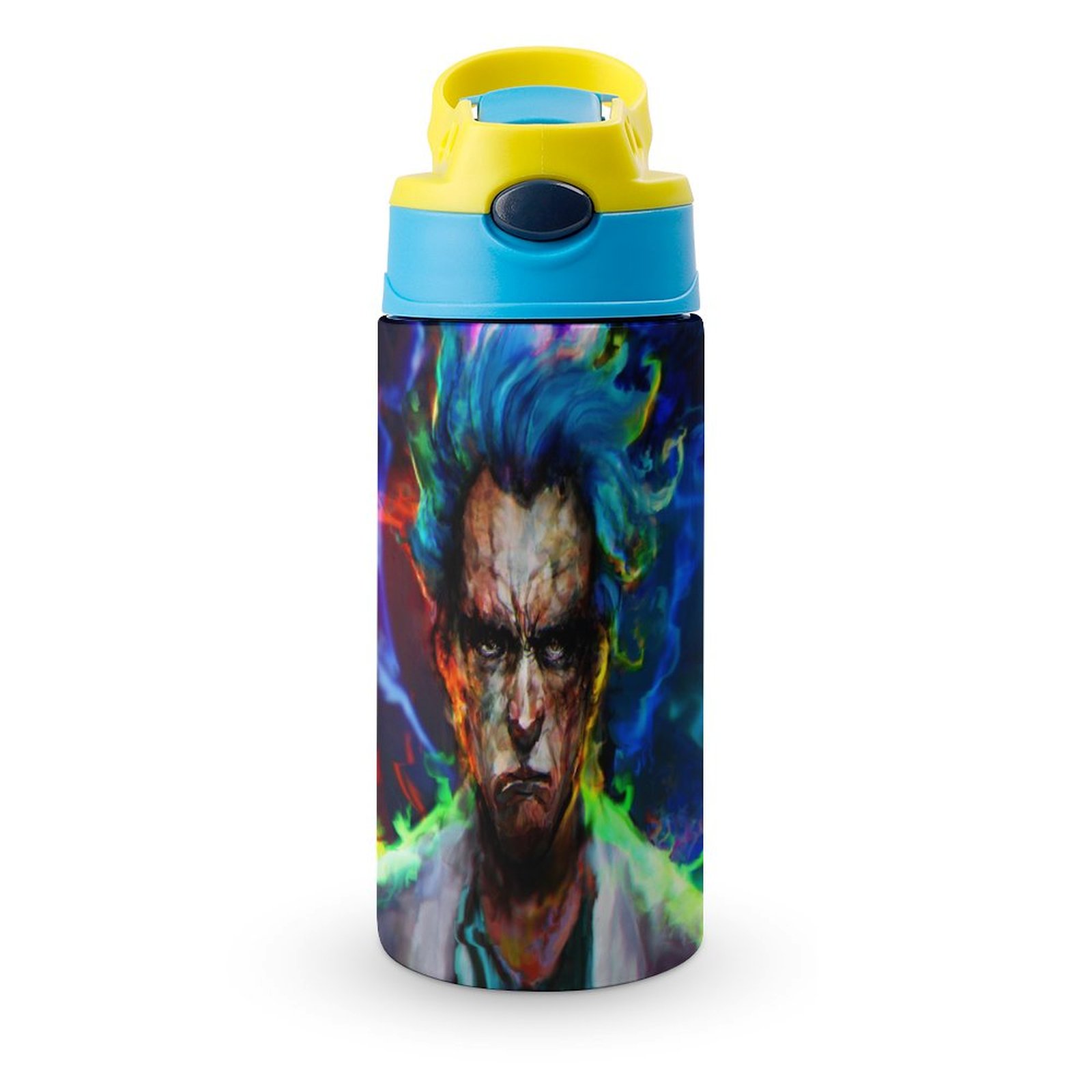 12oz Rick and Mor-t Water Bottle with Straw Lid Insulated Cartoon ...