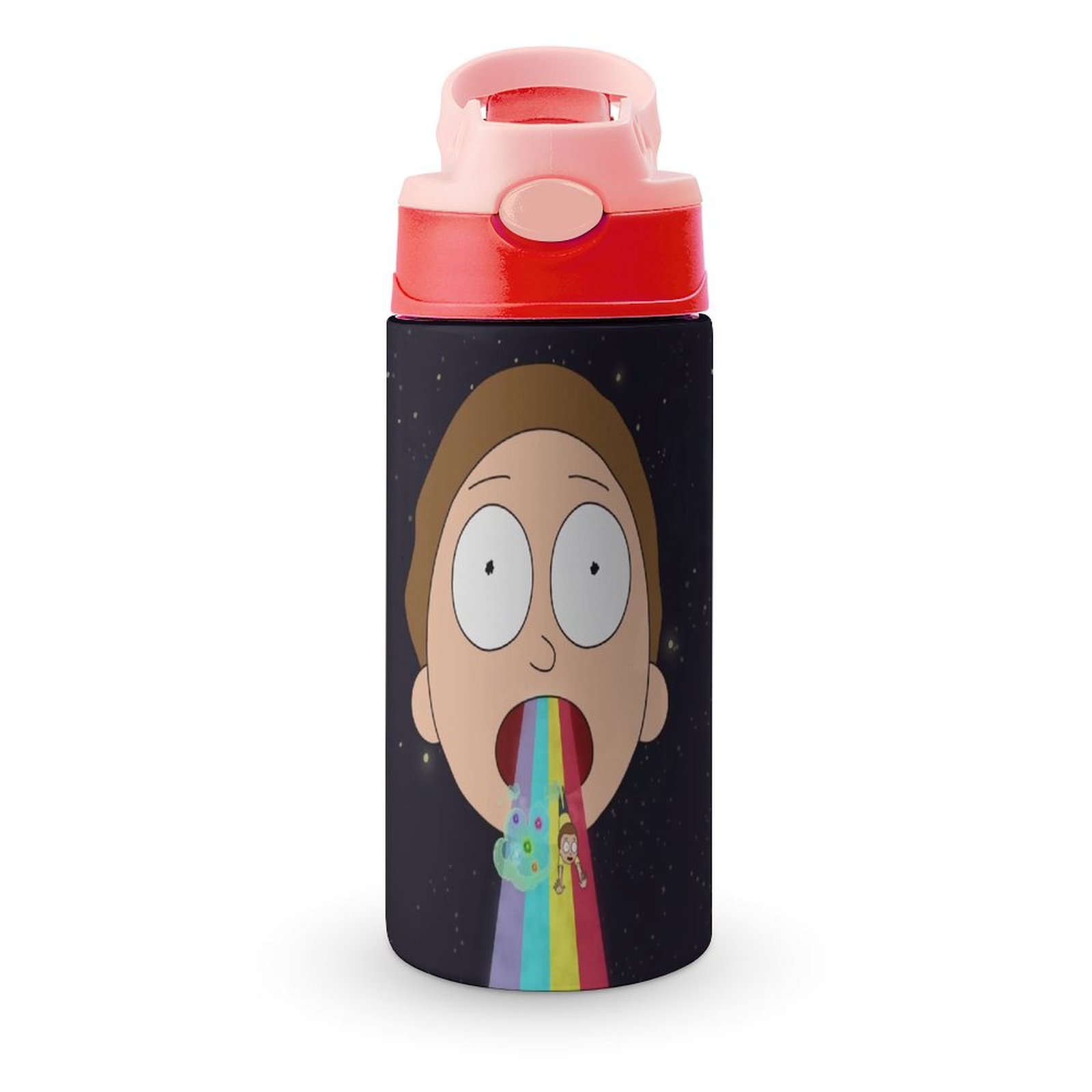 12oz Rick and Mor-t Water Bottle with Straw Lid Insulated Cartoon ...