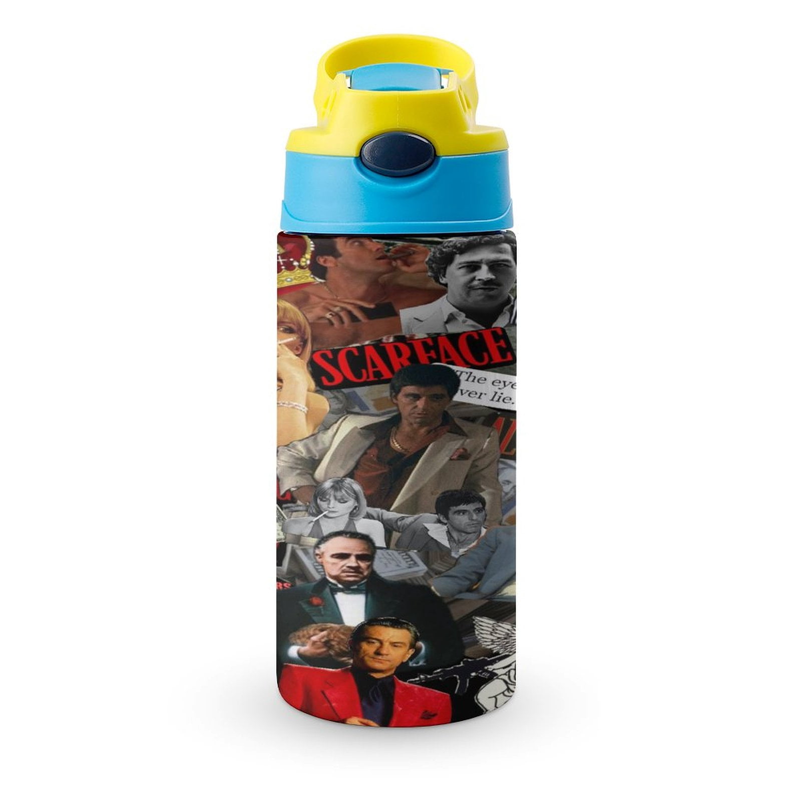 12oz Scar-fac Water Bottle with Straw Lid Insulated Cartoon Stainless ...