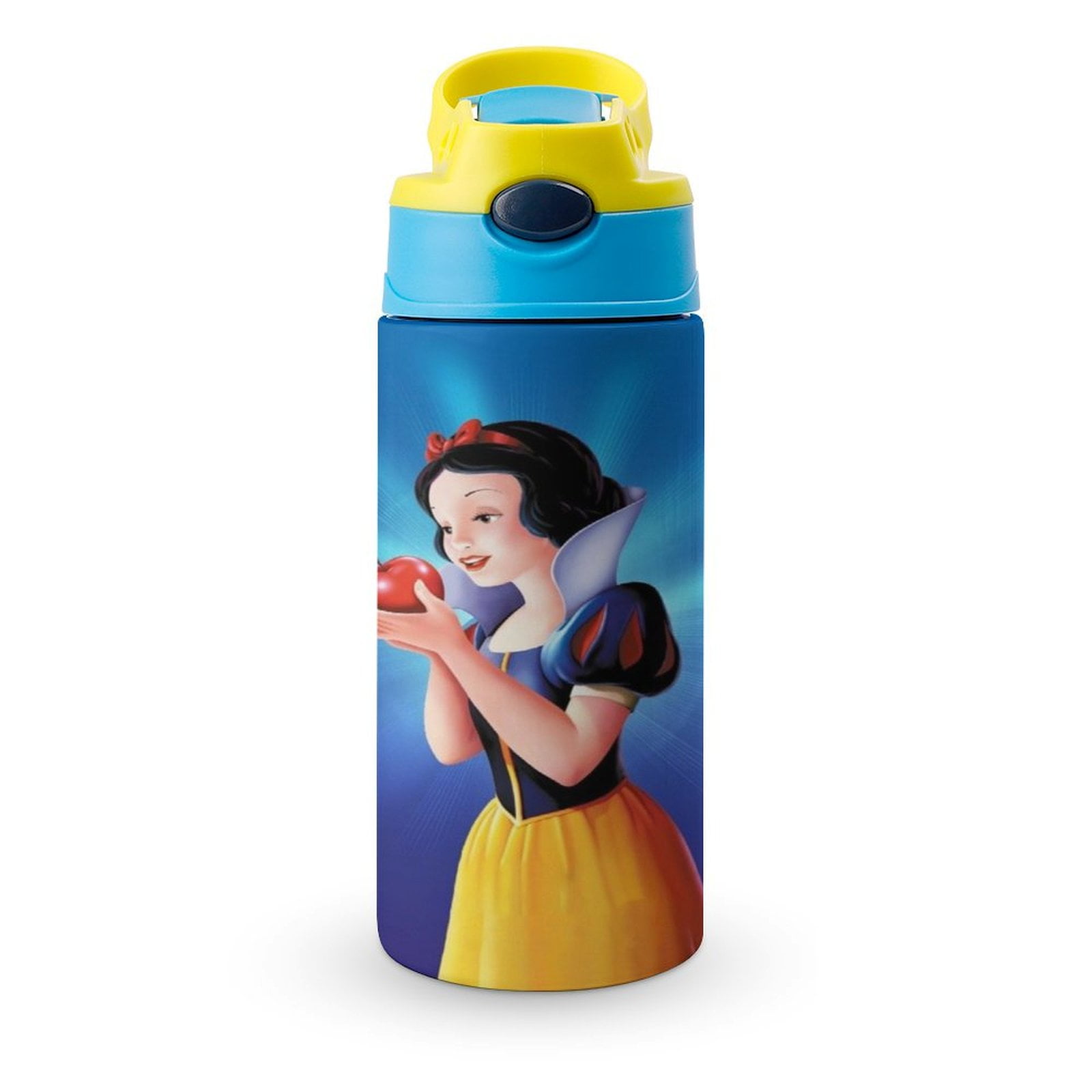 12oz Snow Whi-t Water Bottle with Straw Lid Insulated Cartoon Stainless ...