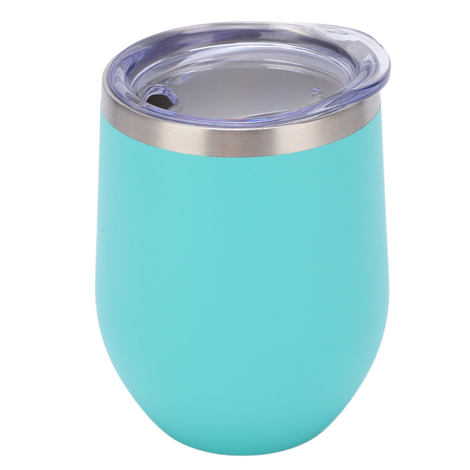 12oz Stainless Steel Stemless Wine Glass Double Wall Vacuum Insulated Wine Cups With Lids For