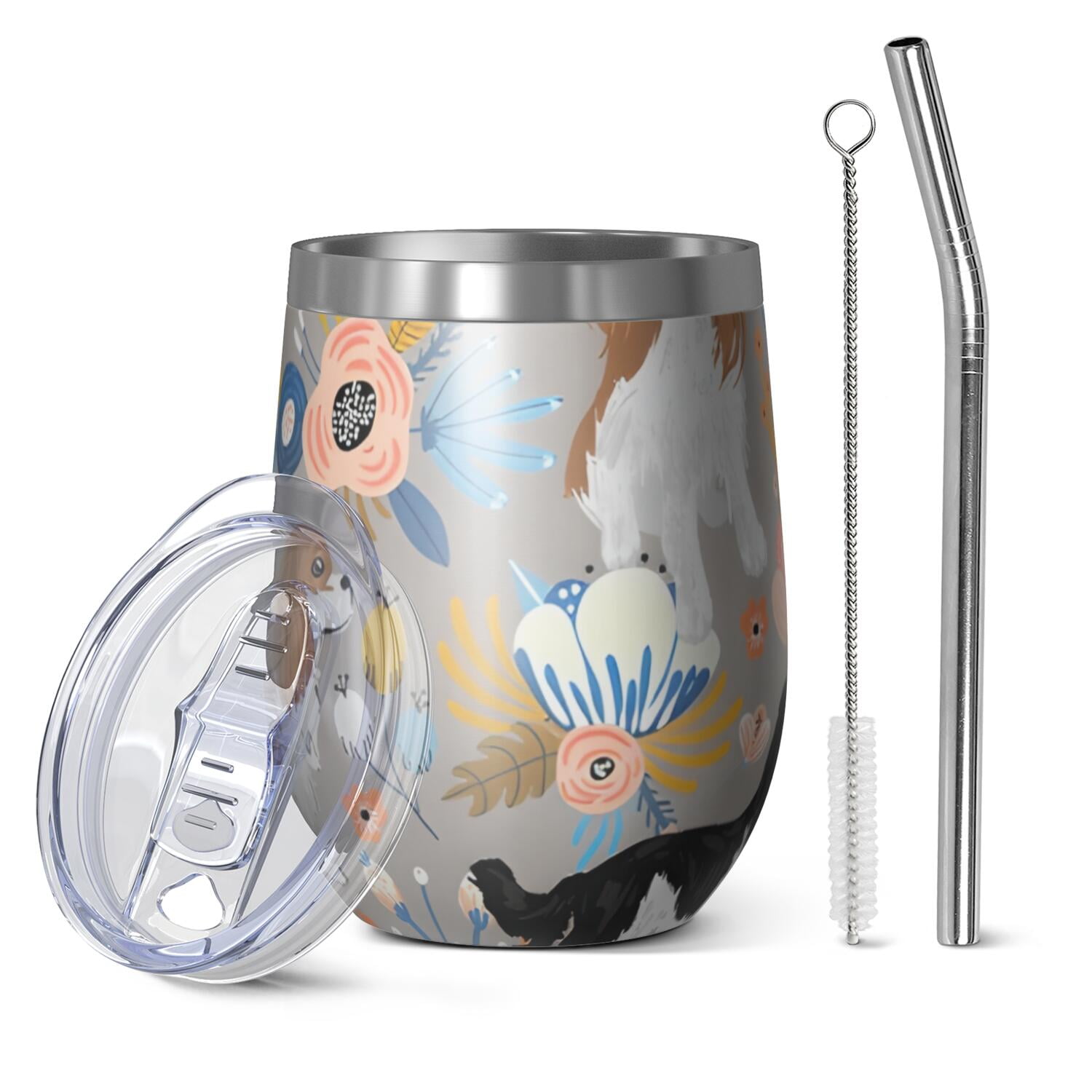 12oz Stemless Wine Tumblers Cavalier King Charles Spaniel Dog and ...