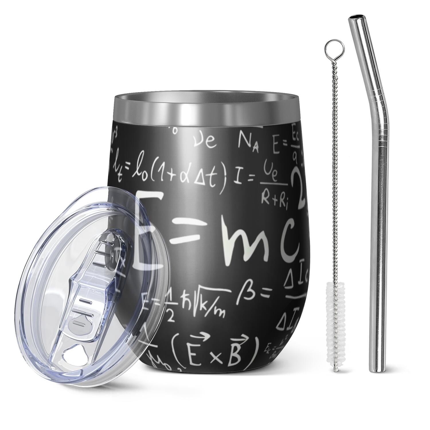 12oz Stemless Wine Tumblers Math Equations Algebra Symbols Black ...