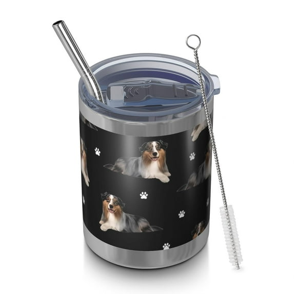 12oz Tumblers Australian Shepherd Dog and Footprints Vacuum Insulated ...