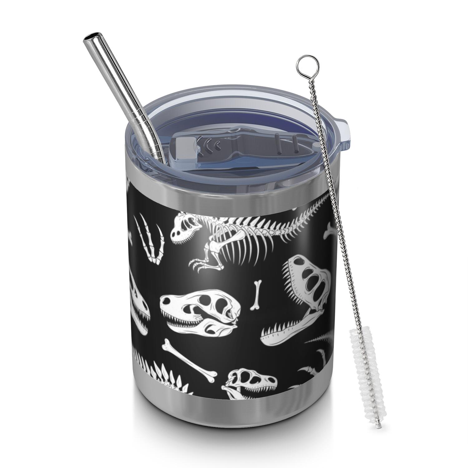 12oz Tumblers Black Cartoon Dinosaurs Skulls Skeletons Vacuum Insulated ...