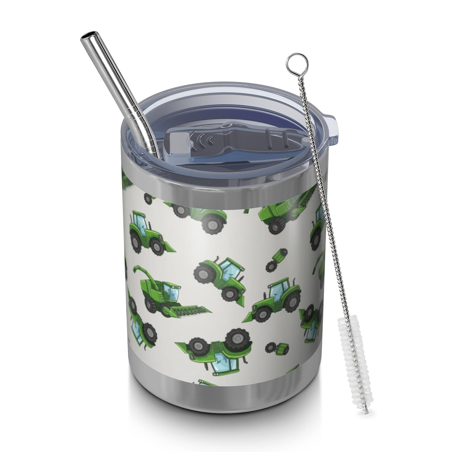 12oz Tumblers Cartoon Tractors Harvesters Light Gray Vacuum Insulated ...