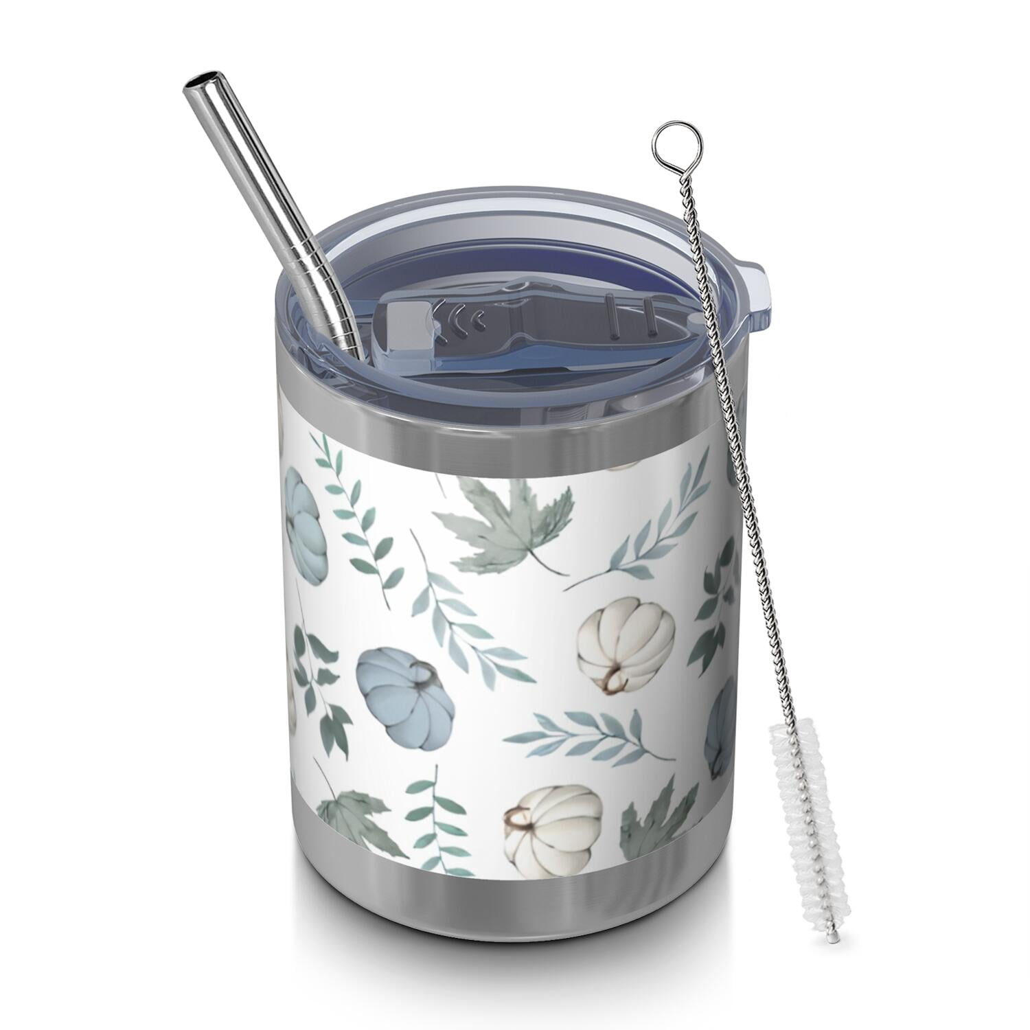 12oz Tumblers Fall Pumpkins Leaves Pattern Vacuum Insulated Stainless ...