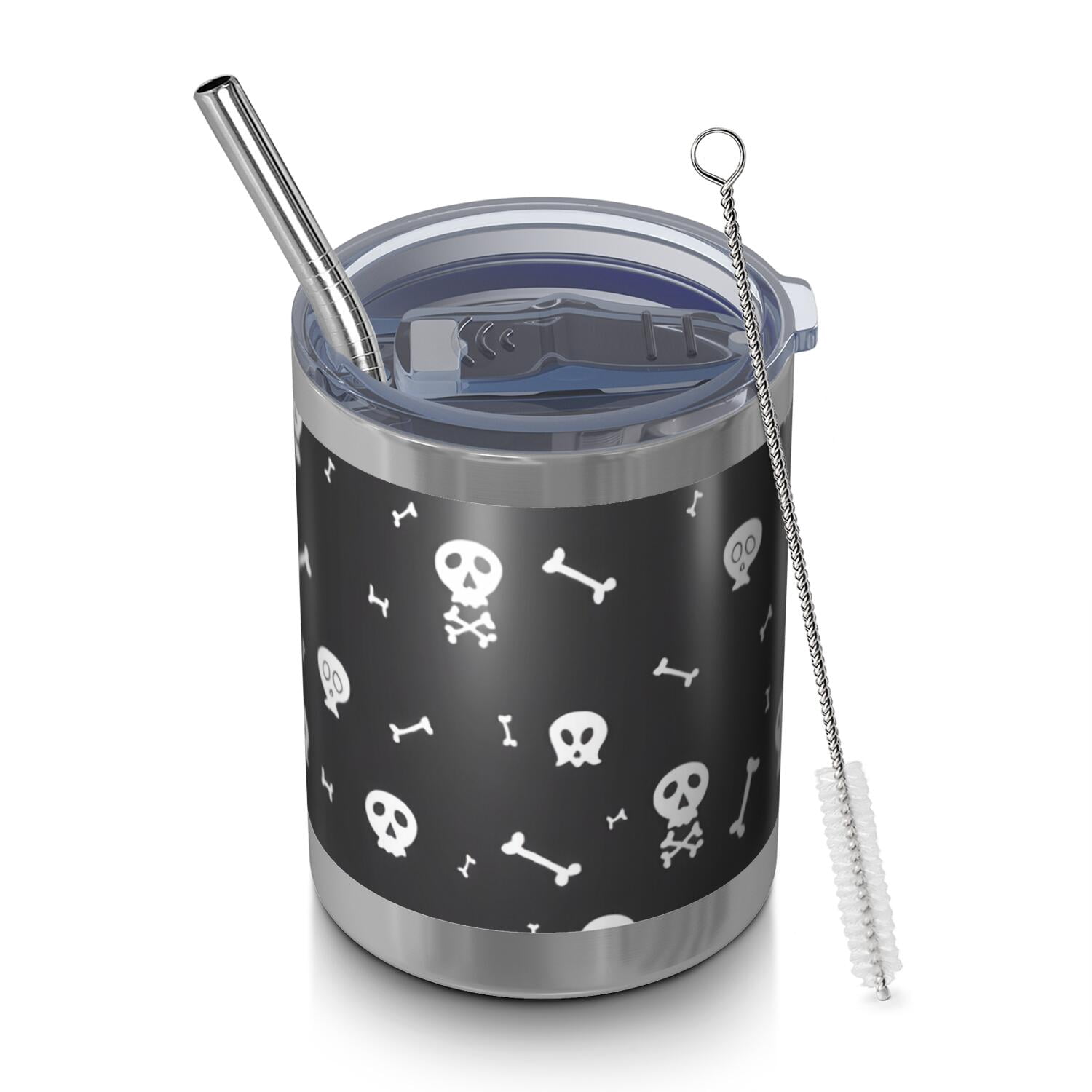 12oz Tumblers Halloween Skull and Bone Pattern Vacuum Insulated ...