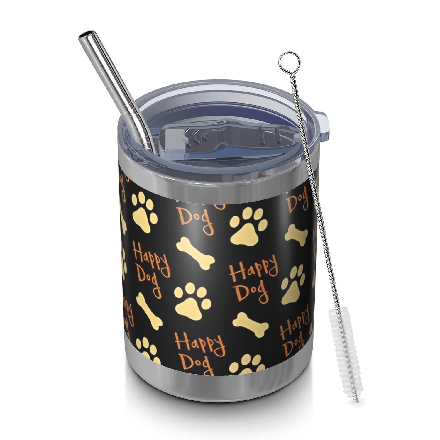 12oz Tumblers Happy Dog and Footprints Vacuum Insulated Stainless Steel ...