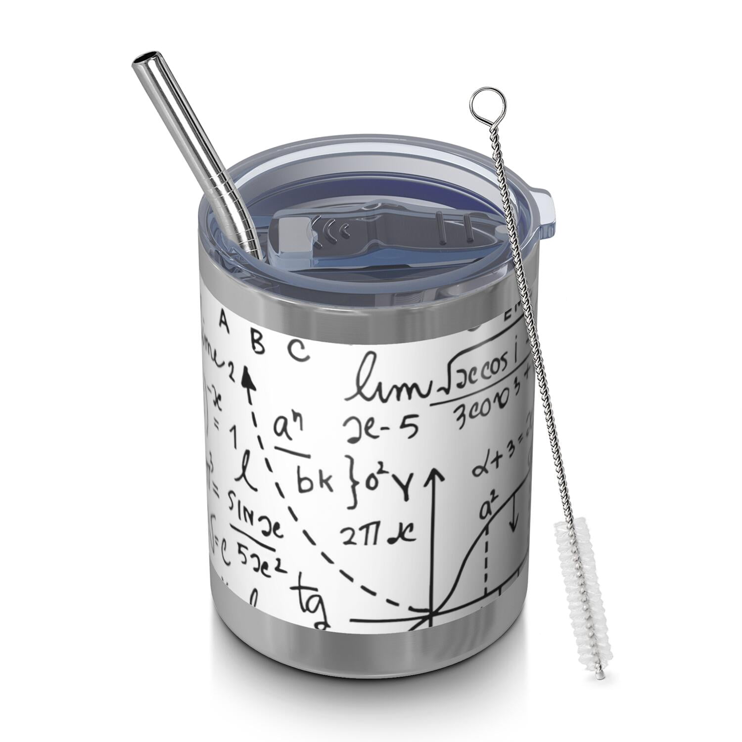 12oz Tumblers Math Equations Geometry Icons White Vacuum Insulated ...