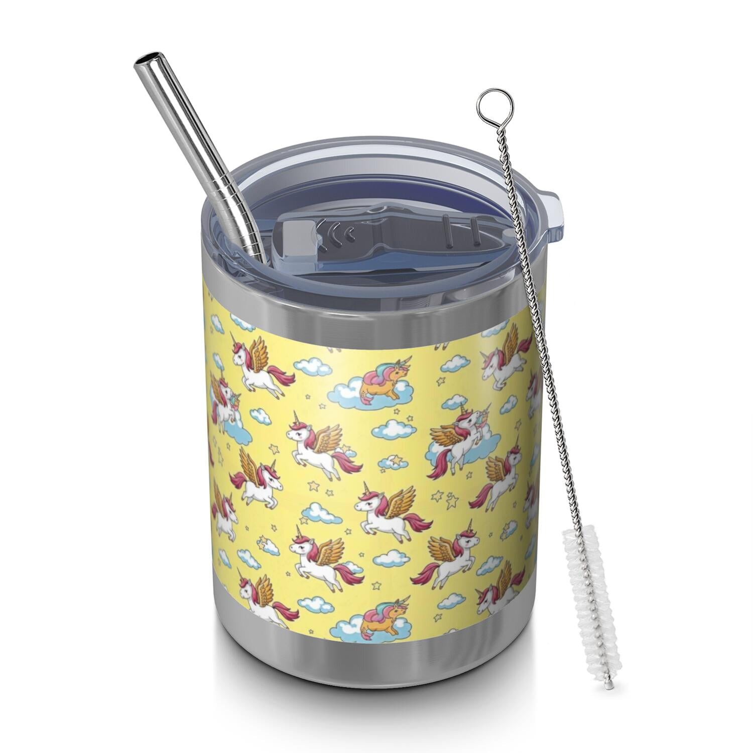 12oz Tumblers Yellow Cartoon Unicorn Rainbow Cloud Star Vacuum ...