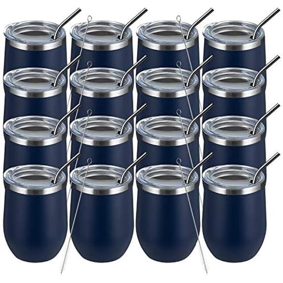 12oz Wine Tumbler 16 Pack Bulk Gifts for Women,Double Wall Vacuum ...