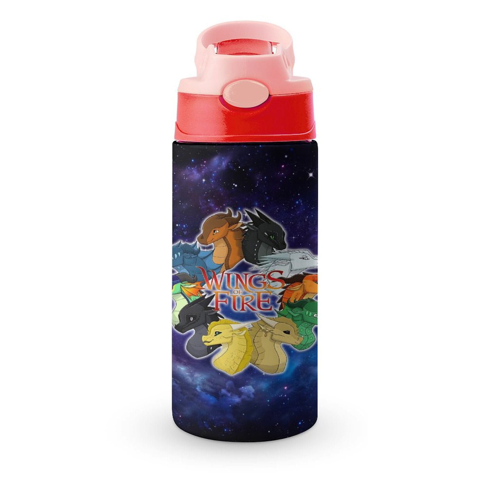12oz Wings Dragon Fire Water Bottle with Straw Lid Insulated Cartoon ...