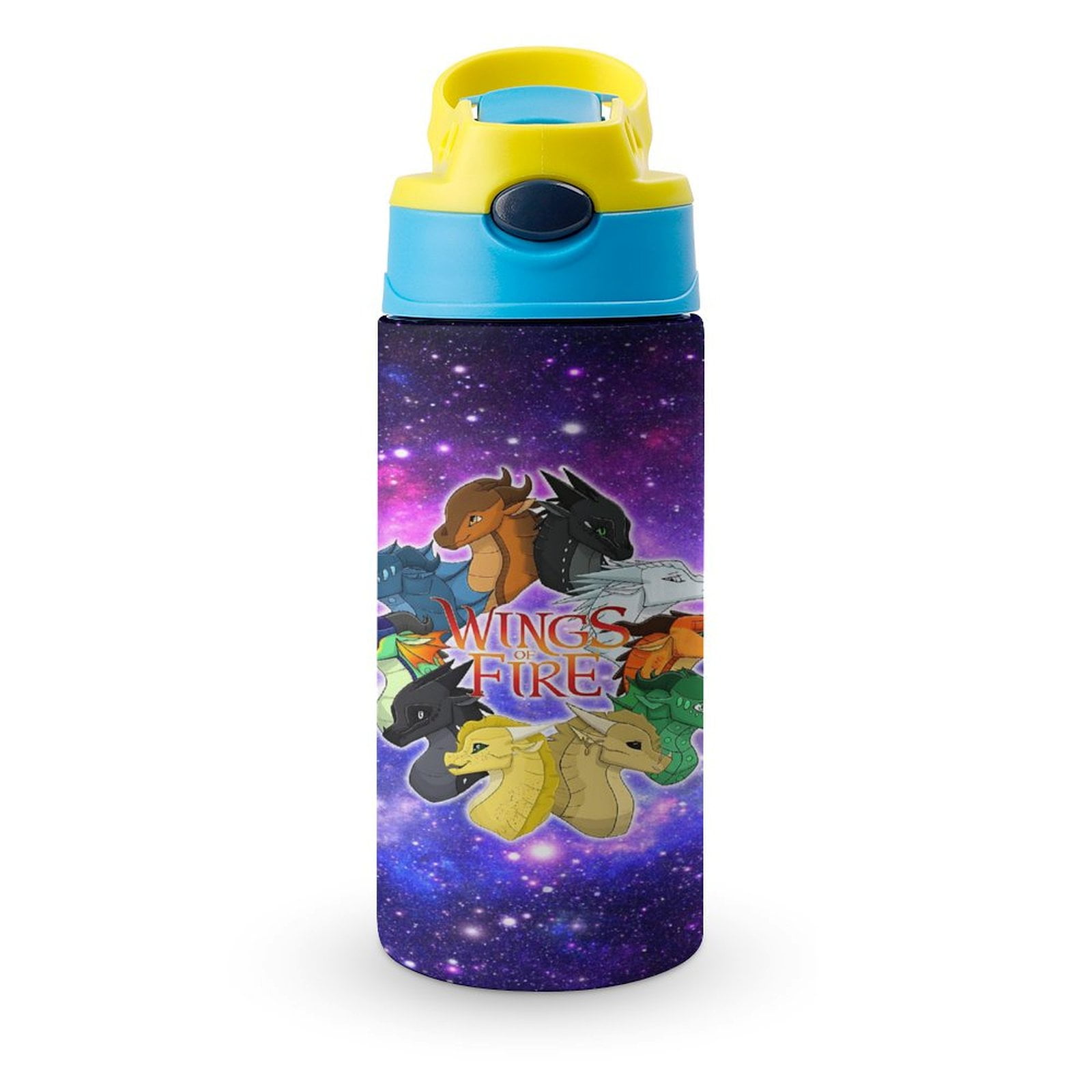 12oz Wings Dragon Fire Water Bottle with Straw Lid Insulated Cartoon ...