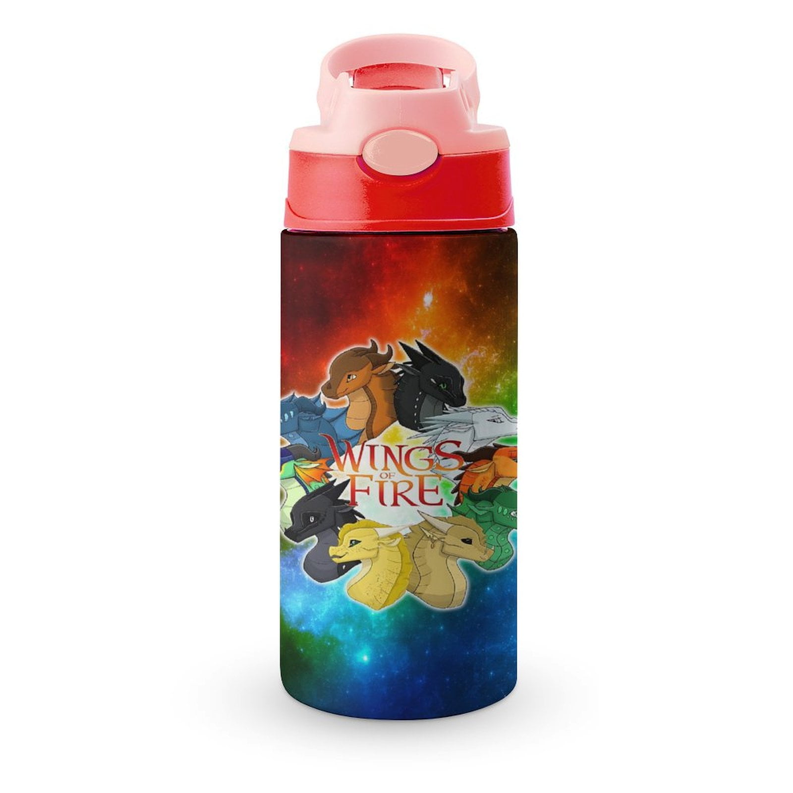 12oz Wings Dragon Fire Water Bottle with Straw Lid Insulated Cartoon ...