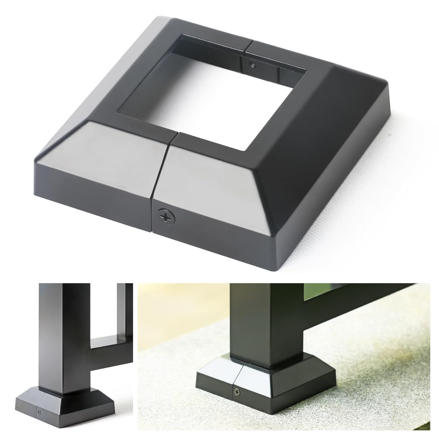 12pack 2.5"(Actual: 2.5"x2.5") Aluminum Deck Post Base Cover, for Deck ...